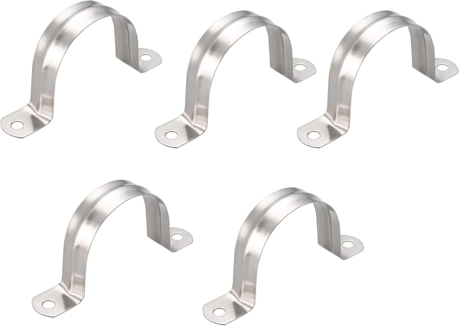 TOP-VIGOR 5Pcs 50mm(2") Rigid Pipe Strap, 2 Holes 304 Stainless Steel U ...