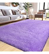 Amazon.com: Purple Area Rug for Bedroom Girls, 4x6 Rug, Cute & Soft ...