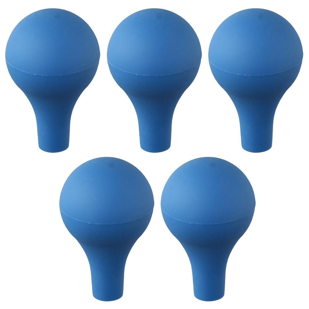 5pcs Rubber Pipette Bulbs,Blue Suction Ball Pipette Dropper Rubber Bulb ...