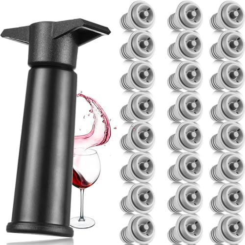 Amazon.com: 18 Pieces Wine Saver Pump with Vacuum Wine Stopper Reusable ...