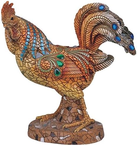 Amazon.com: GSC Yellow and Brown Multicolored Jeweled Mosaic Rooster ...