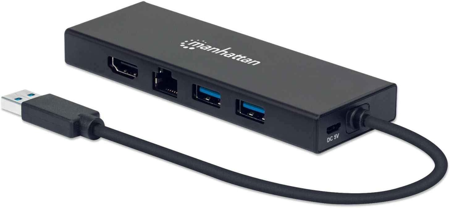 Amazon.com: Manhattan USB-A Dock/Hub, Ports (x5): Ethernet, HDMI, USB-A ...