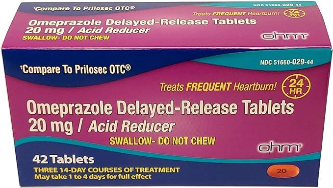Amazon.com: Ohm Omeprazole Tablets, Delayed-Release Tablets, 20mg Acid ...
