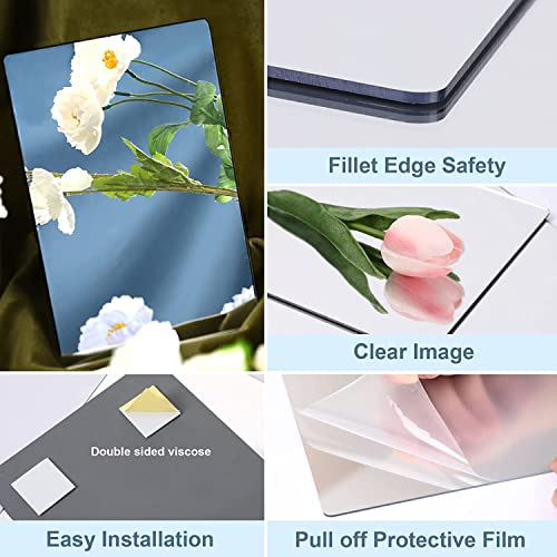 Snapklik.com : 8 Pack Self Adhesive Acrylic Mirror, 12x16 Inch Mirror ...