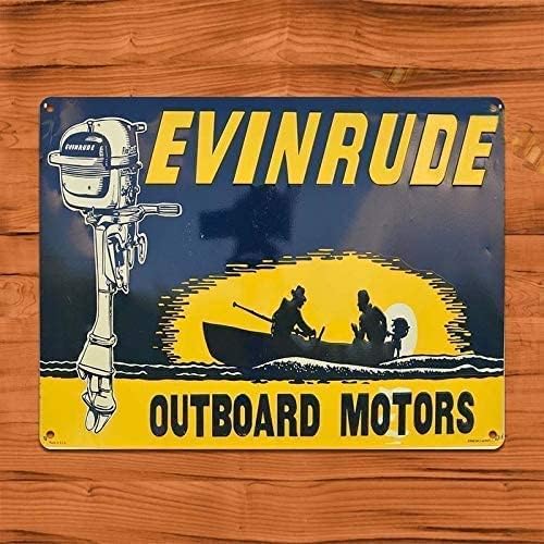 Amazon.com: Retro Tin Sign Iron Painting Evinrude Outboard Motor Boat ...
