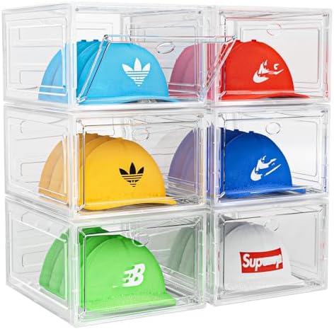Amazon.com: SCAVATA Hat Organizers, Stackable Clear Baseball Caps ...