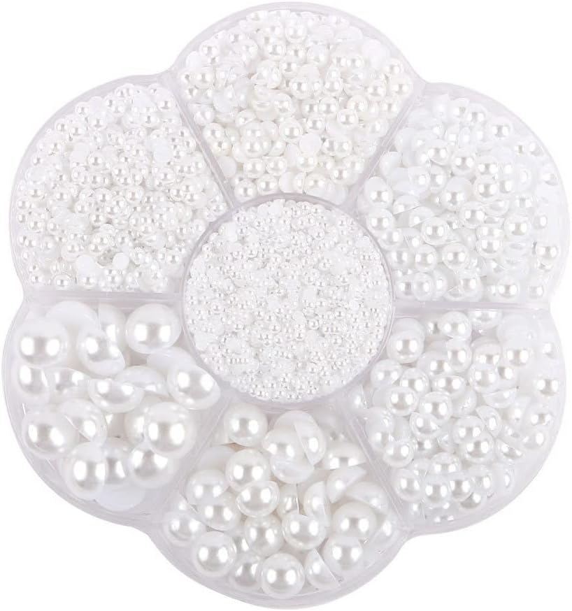 Amazon.com: Zhbrchz 1200pcs Flatback Half Round Pearls Flat Back Pearls ...