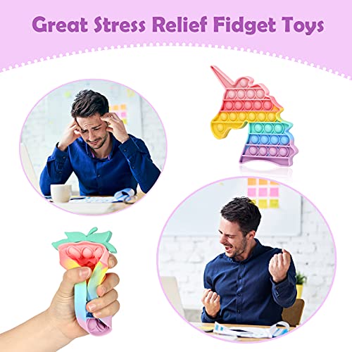 Snapklik.com : Popping Sound Fidget Toy Rainbow Unicorn Push Bubble ...