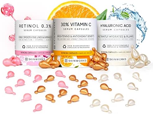 Amazon.com: SKINWORKS 30% Vitamin C + Retinol Serum + Hyaluronic Acid ...