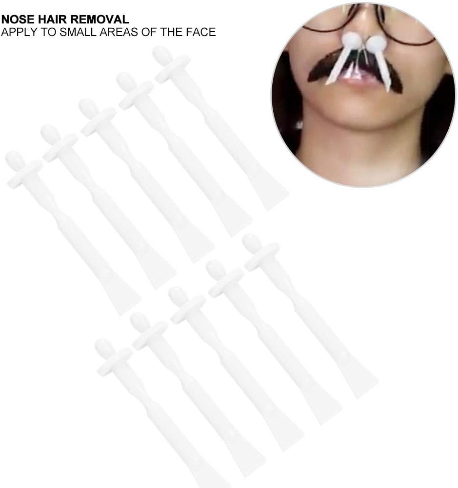 50pcs 2-In-1 Face Nose Hair Spatulas Wax Sticks Disposable Hair Removal ...