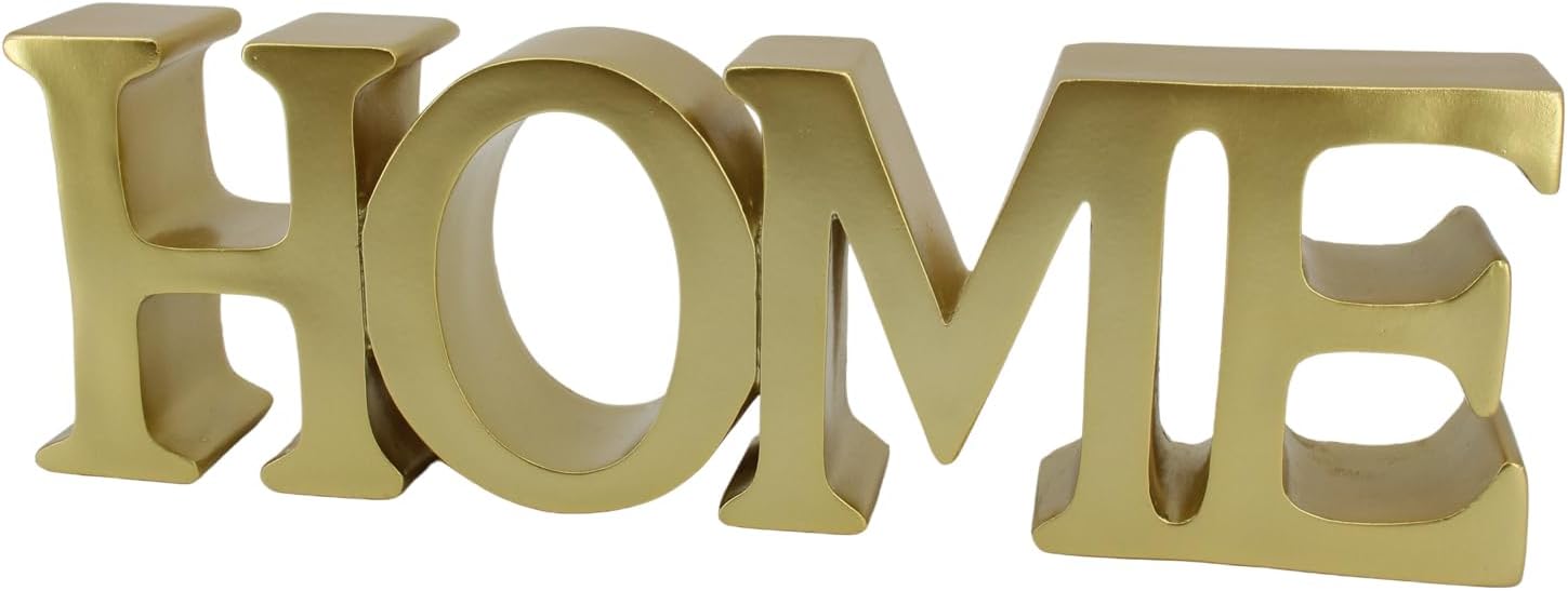 Amazon.com : Home Letter Statue, Resin Gold Decoration for Living Room ...