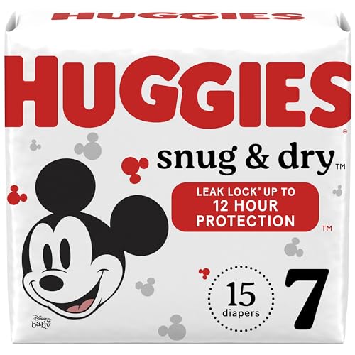 Huggies Size 7 Diapers, Snug & Dry Baby Diapers, Size 7 (41+ lbs), 15 ...