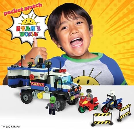 Amazon.com: Ryan's World Deluxe Mobile Spy Station Buildable Brick Set ...