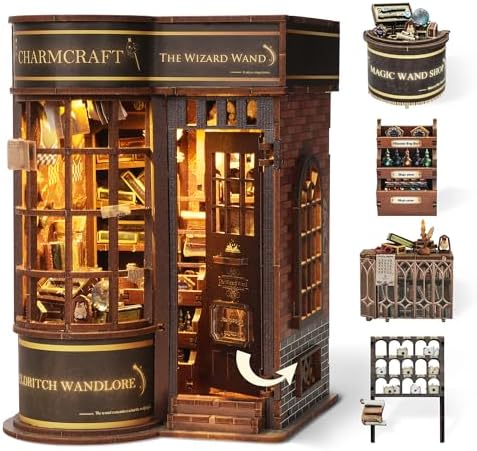 Amazon.com: FUNPOLA 3D Wood Puzzle Wizard Wand Book Nook Kit - DIY ...