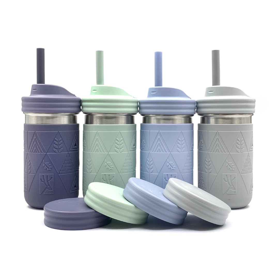 Amazon.com | Elk and Friends Stainless Steel Cups |14 oz Mason Jar ...