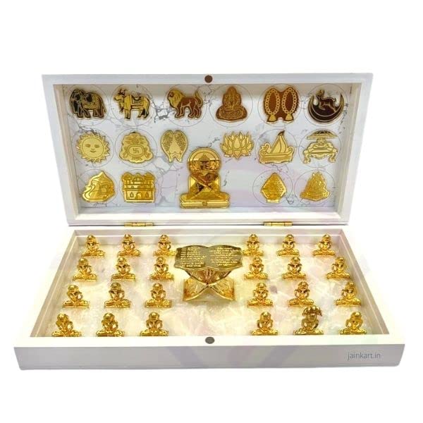 Jainkart Jain Golden Plated White Jain 24 Tirthankar With Swapna Photo ...