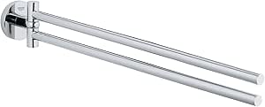 Grohe 40371001 Essentials 18 In. Double Towel-Bar, Starlight Chrome, 17 ...