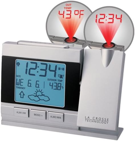 Amazon.com: La Crosse Technology WT-5442-BP Projection Alarm Clock with ...