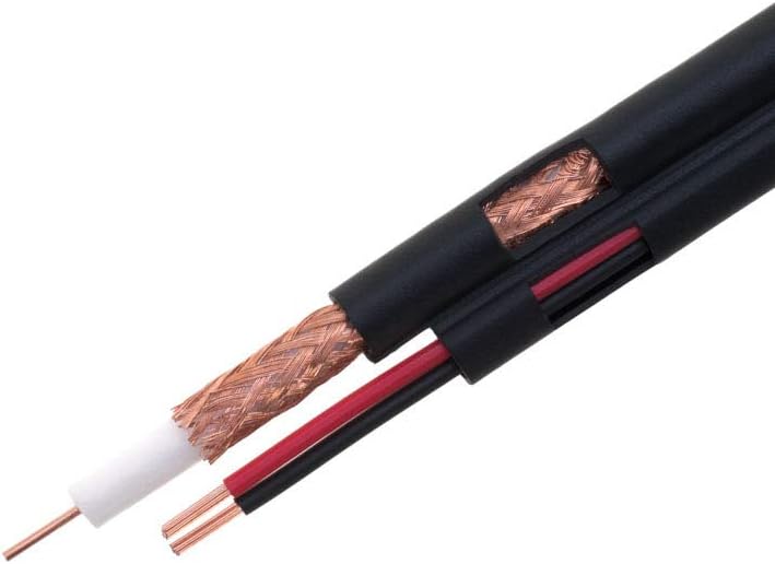 Amazon.com: 1000FT Black Bulk Siamese RG59/U Cable, 20AWG + 18/2 AWG ...