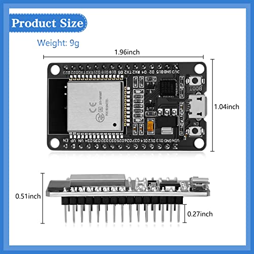 Lot de 3 cartes de développement ESP WROOM 32 ESP32 2,4 GHz WiFi Dual ...