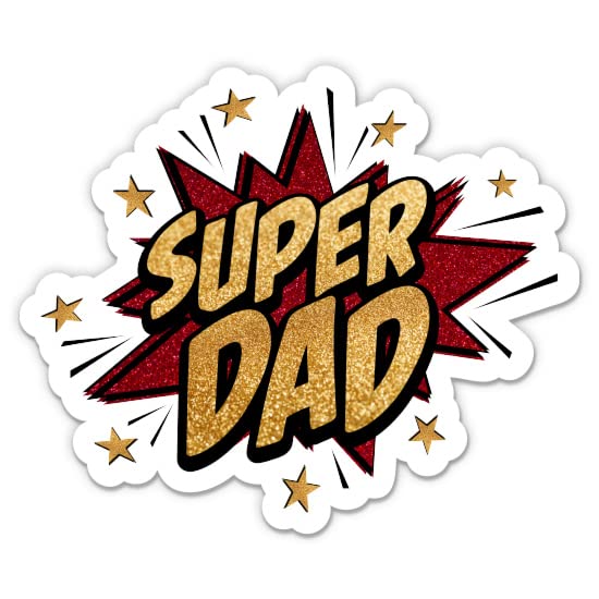 Amazon.com: Super Dad Stickers - 2 Pack of 3 Stickers - Waterproof ...