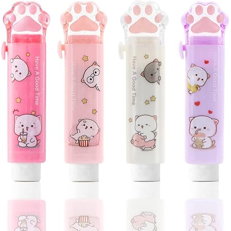 Amazon.com : cobee Cute Cat Paw Erasers, 4 Pcs Retractable Cartoon ...