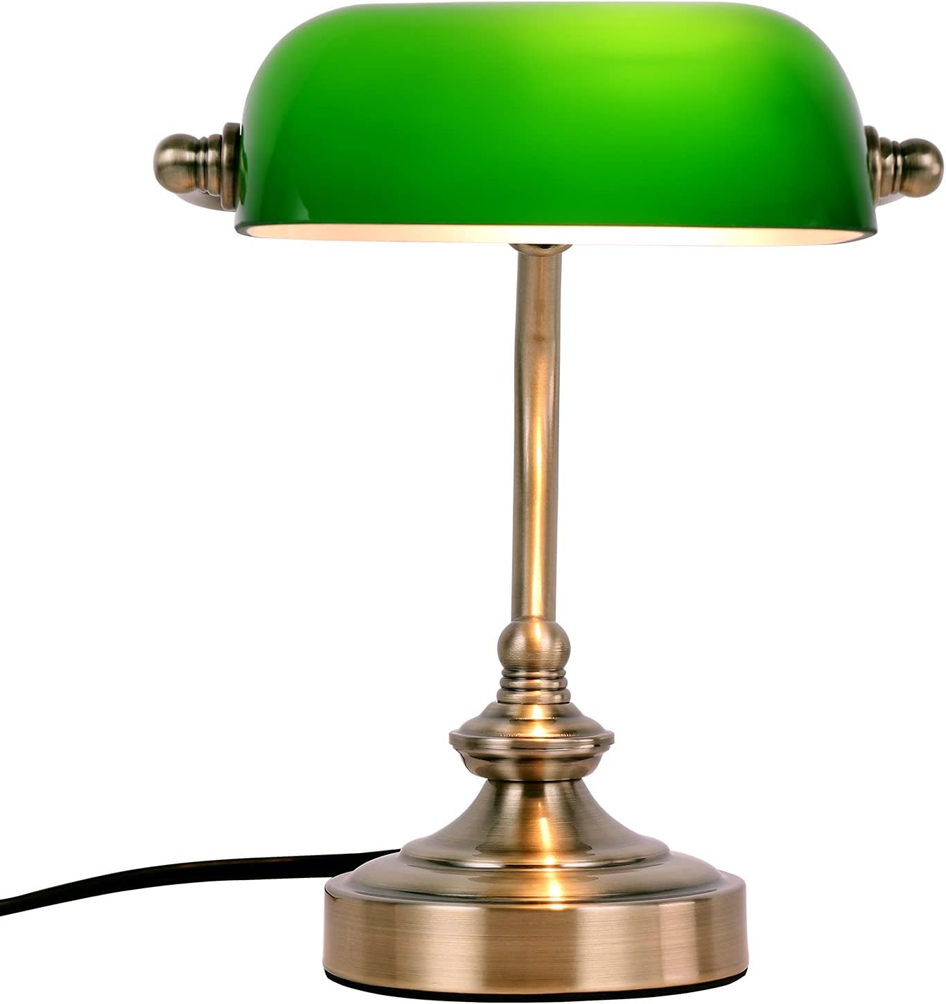FIRVRE Green Glass Banker Desk Lamp Traditional Classic Retro Mini ...
