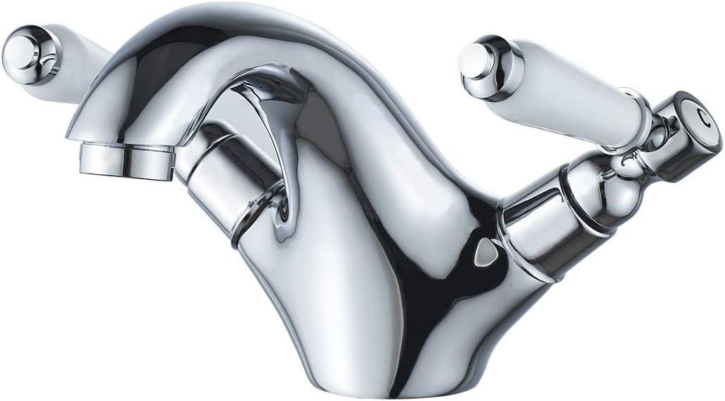 Rozin Vanity Sink Tap Deck Mounted Antique Brass Double Hot and Cold ...