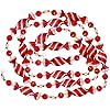 Amazon.com: 9 Foot Red & White Candy Peppermint Bead Christmas Garland ...