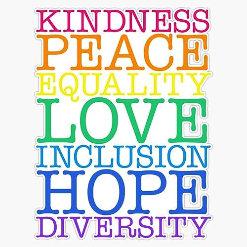 Amazon.com - Kindness Peace Equality Love Inclusion Hope Diversity ...