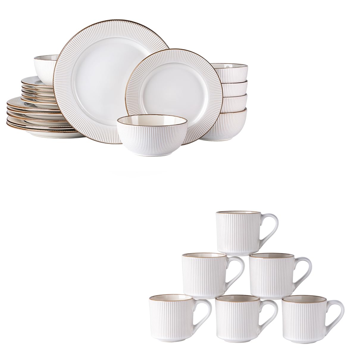 Amazon.com | GBHOME 18pcs Ceramic Dinnerware Sets and Coffee Mugs 12oz ...