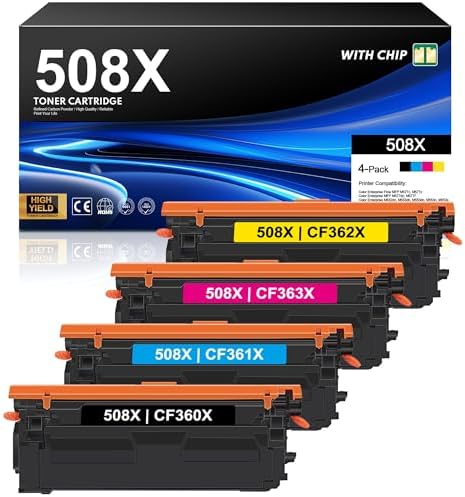 Amazon.com: M553 508X 508A Toner Cartridges Set 4 Pack High Yield ...