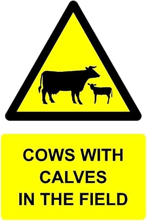 Cows with calves in the field safety sign - 1mm flexible Plastic sign ...