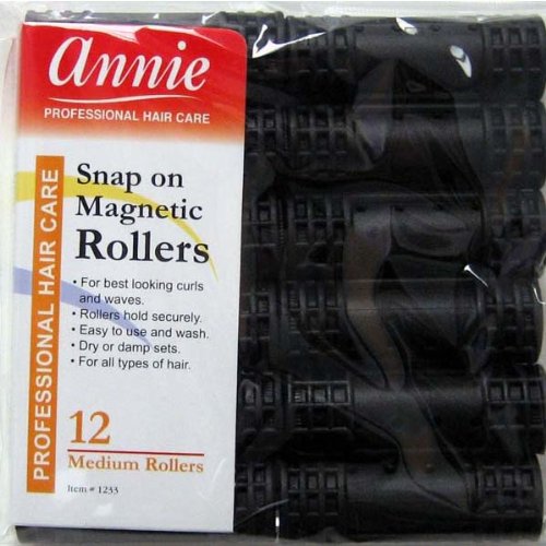 Amazon.com : Annie Snap-On Magnetic Hair Rollers, Medium 3/4 Inch, 12 ...