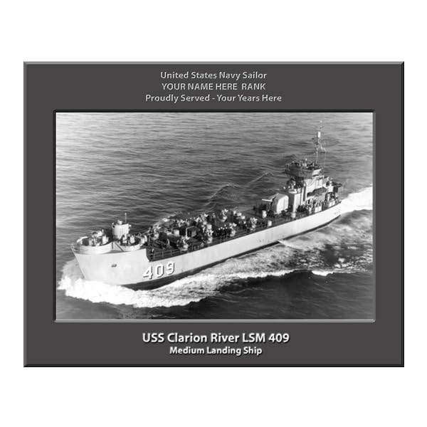 Amazon.com: USS Clarion River LSM-409 Personalized United States Navy ...