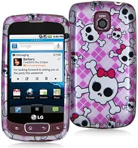 Amazon.com: LG Optimus T P509 Cute Skulls ON Pink Plaid CASE : Cell ...