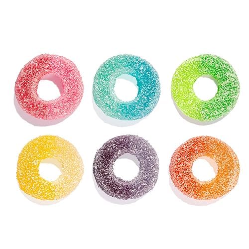 Amazon.com : Mini Sour Gummy Candy Rings Bulk – Unwrapped Two Toned ...