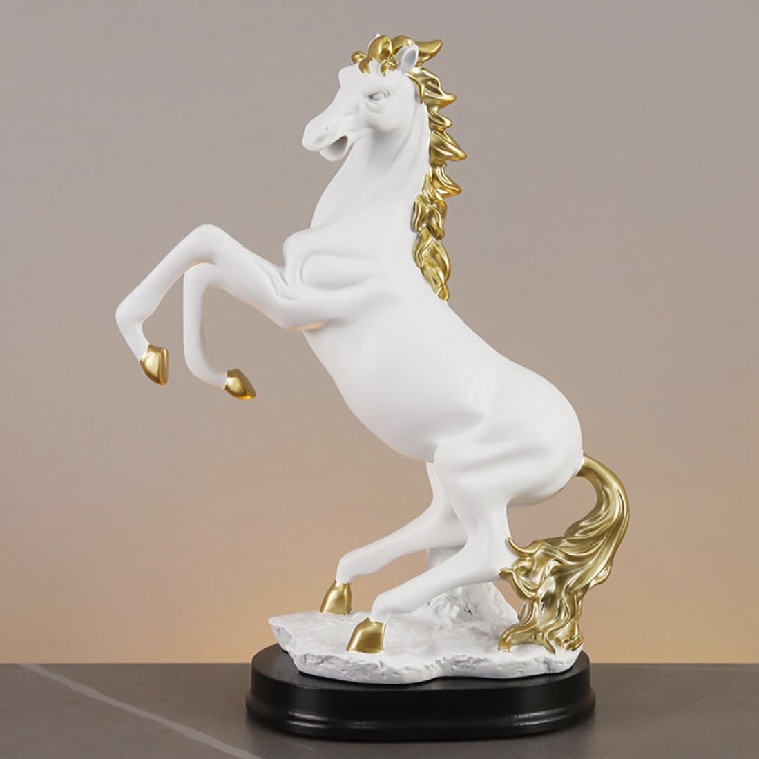 Amazon.com: JMONLPICY White Horse Decor Resin Statue Crafts Model for ...