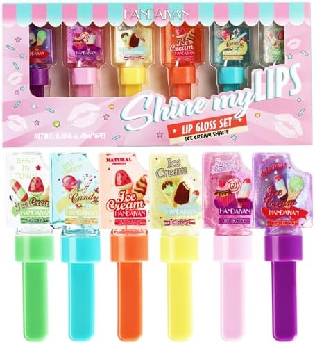 Amazon.com : Aseawave Girl's 6pc Fruity Flavored Lip Gloss Set, Long ...