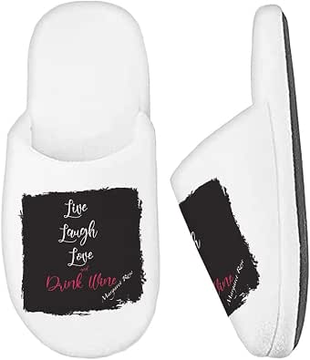 Amazon.com: Live Love Laugh Wine Memory Foam Slippers - Drink Wine ...