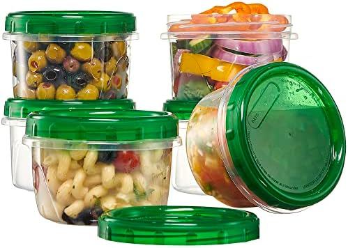 Amazon.com: PLASTICPRO 6 Pack Twist Cap Food Storage Containers with ...