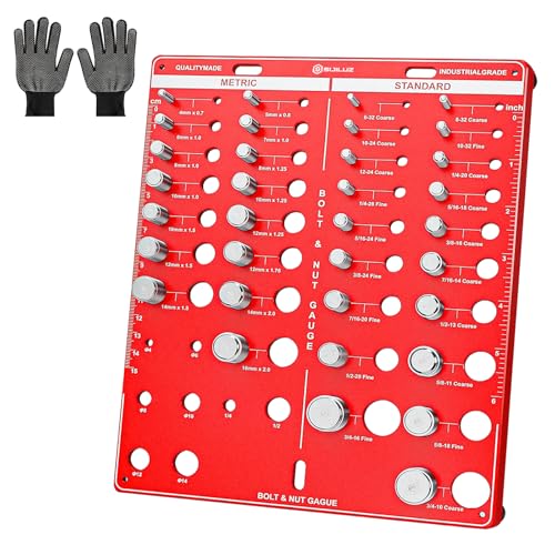 Amazon: 42 Nut and Bolt Thread Checker, Bolt Size and Thread Gauge 19 ...