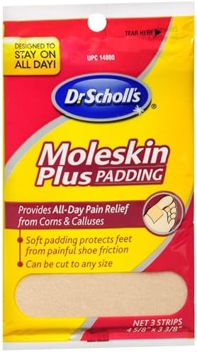 Amazon.com: Dr. Scholl's Moleskin Plus Padding Strips, 4-5/8 inch x 3-3 ...