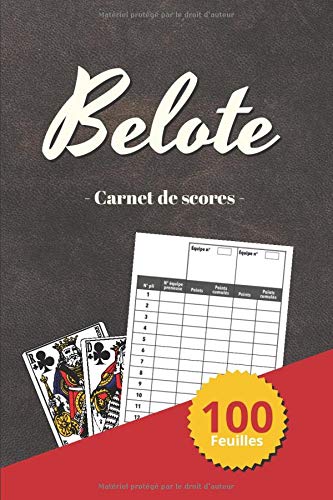 Buy Carnet de Scores Belote: Tableau pour Noter les Points de vos ...
