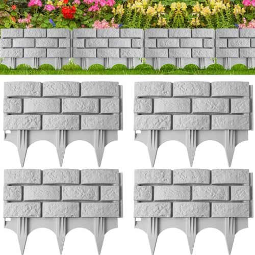 Amazon.com : Landical 4 Pcs Retaining Wall Block Faux Stone Edging for ...