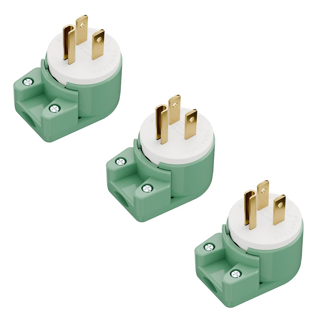 Right Angle Nema 5-15P 15A 125V AC Plug, [ETL] Easy Assembly 90 Degree ...