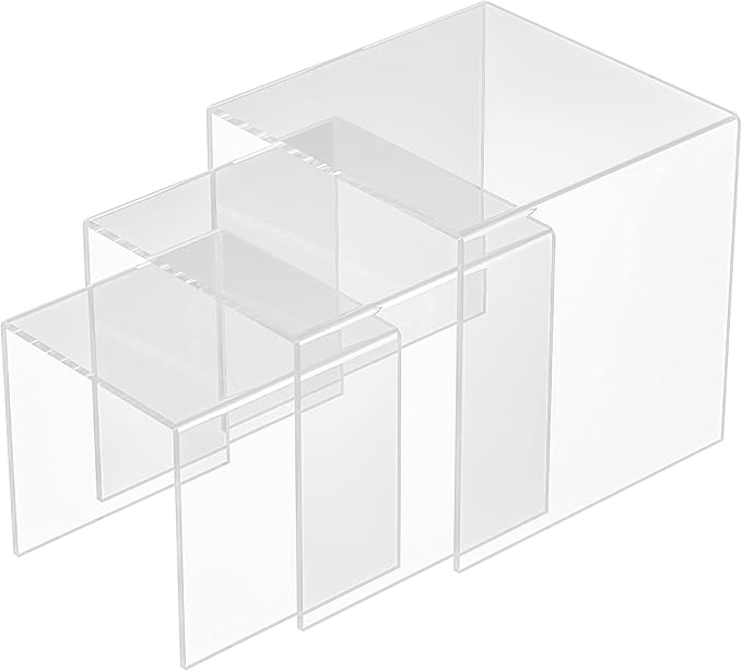 Amazon.com: Sezanrpt Clear Acrylic Risers 3 pcs, Square Acrylic Food ...