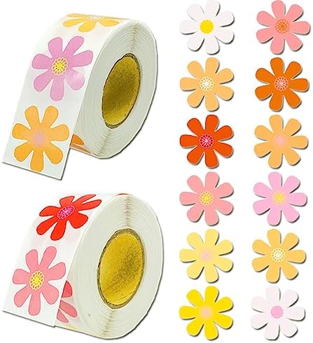 Amazon.com: AWEELON 1200 PCS Boho Daisy Stickers Hippie Groovy Stickers ...