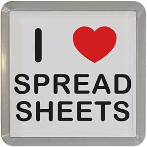 Amazon.com | I Love Heart Spreadsheets - Plastic Tea Coaster/Beer Mat ...