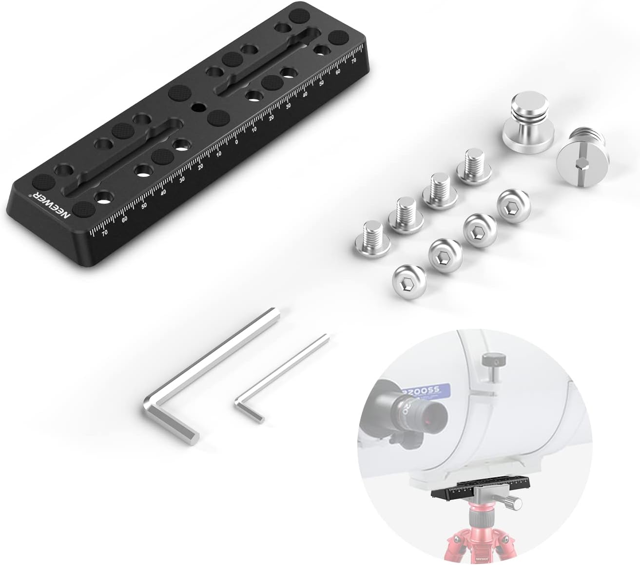 NEEWER 6,3"/160mm Plaque de Queue d'aronde Vixen de Barre de Rail ...